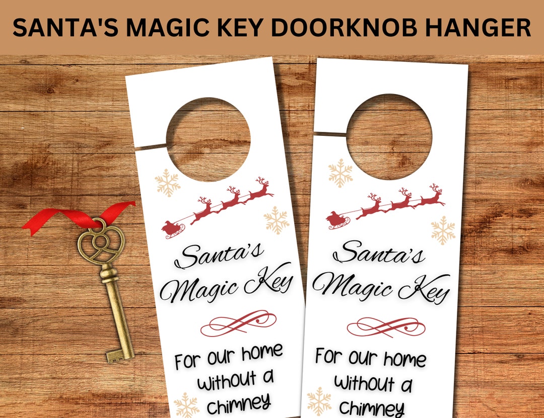 Christmas Magic Key Door Hanger, Santa's Magic Key Printable Christmas ...