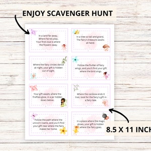 Fairy Birthday Party Scavenger Hunt, Woodland Enchanted Forest Fairy ...
