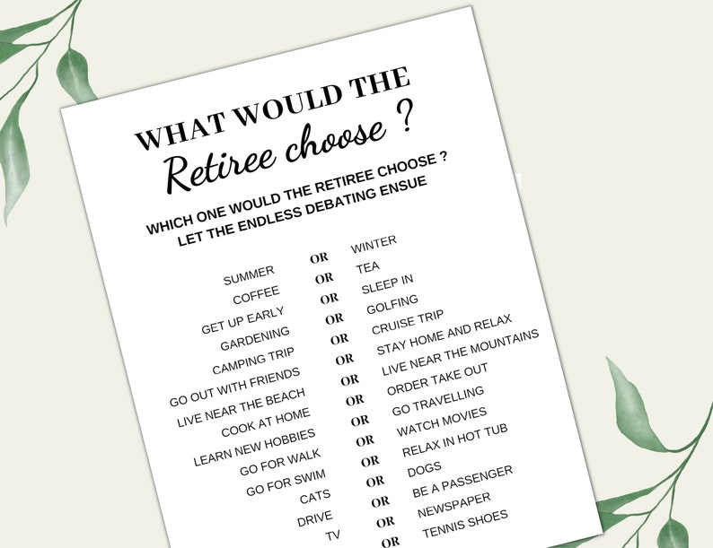 Retirement Party Games Printable, Who Knows the Retiree the Best Game ...