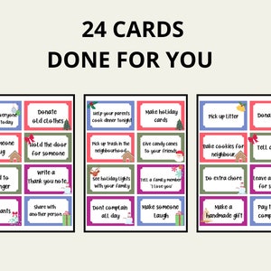 Christmas Kindness Cards, Christmas Countdown, Advent Calendar ...