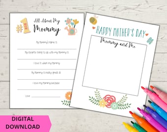 All About My Mom, Printable Mother's Day Questionnaire, Kids Survey ...