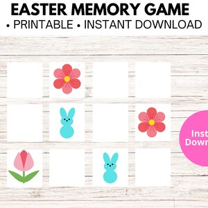 Easter Memory Games Printable, Easter Matching Game for Kids, Easter ...