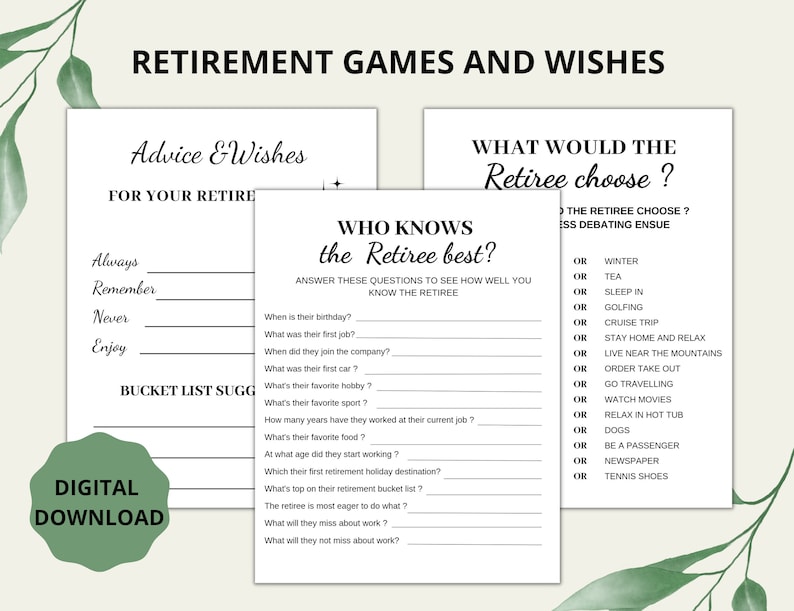 Retirement Party Games Printable, Who Knows the Retiree the Best Game ...