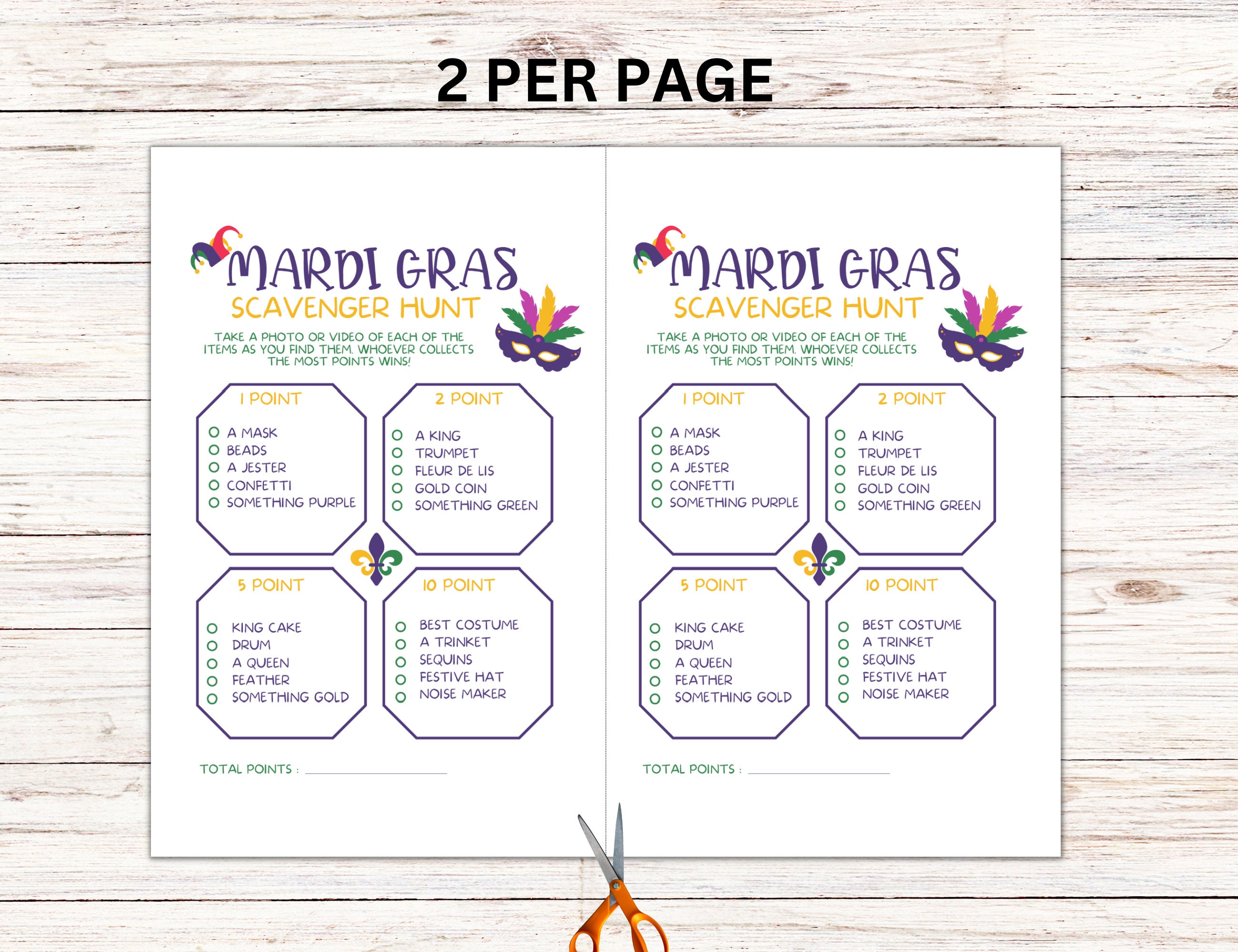 Mardi Gras Photo Scavenger Hunt, Carnival Tuesday Treasure Hunt, Shrove ...