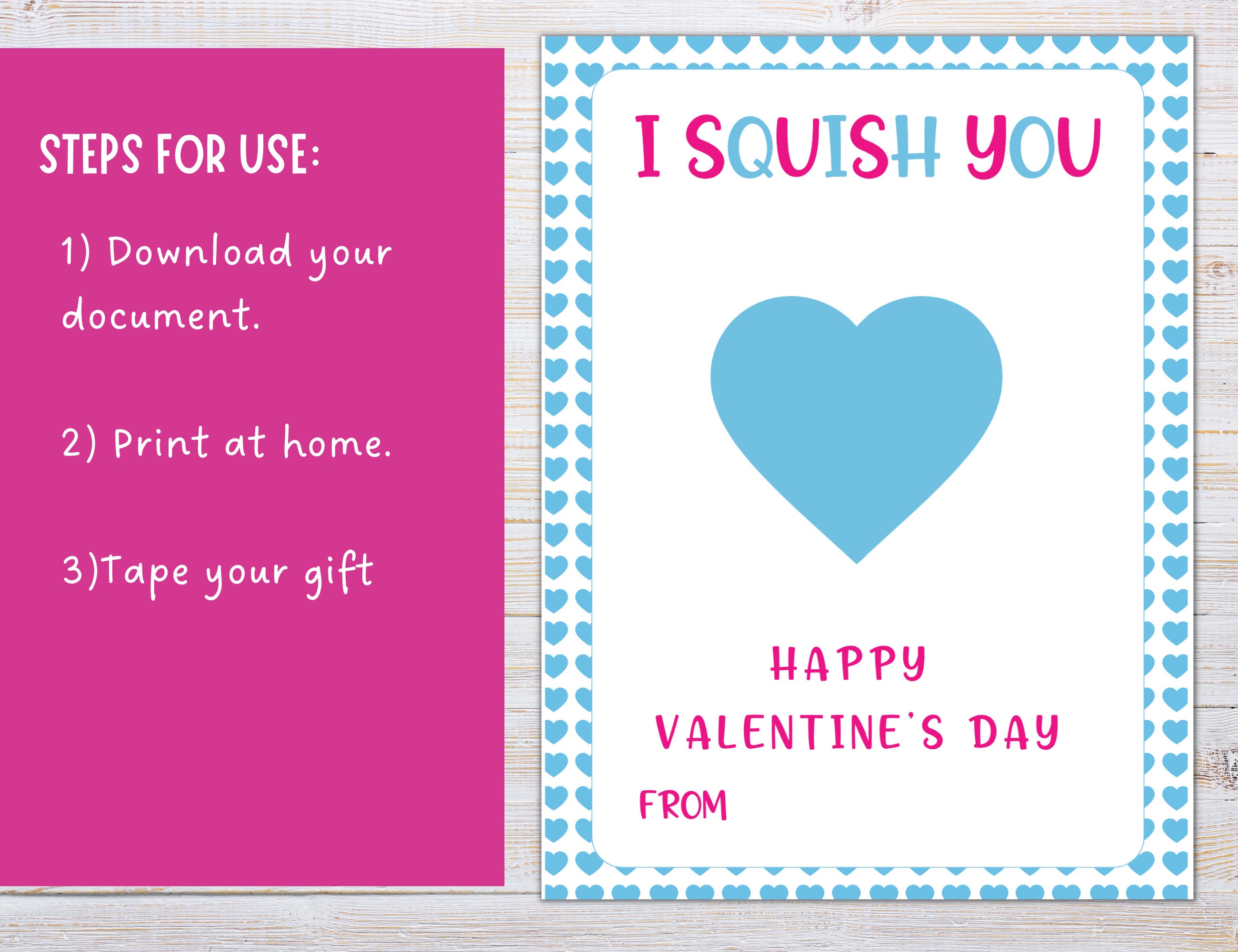 Squishy Valentine's Day Card Printable, Classroom Valentine Cards for ...