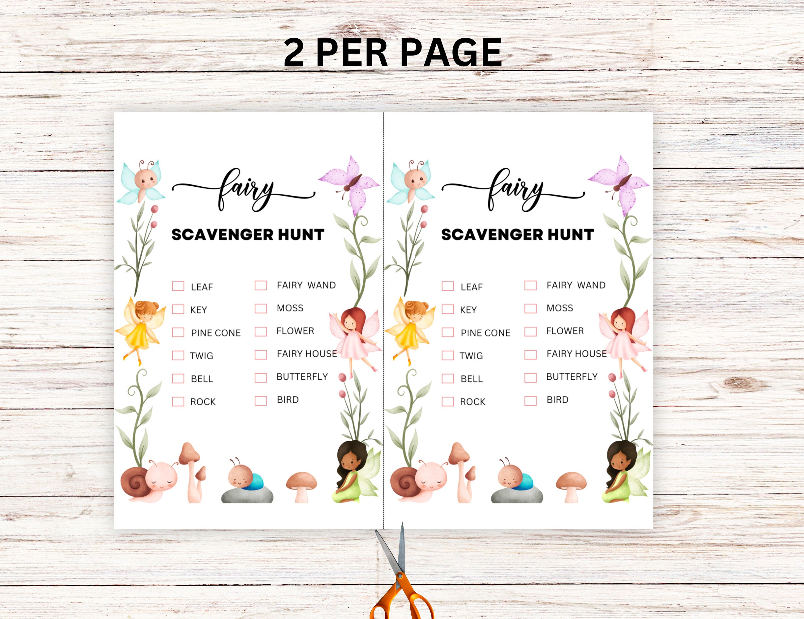 Fairy Birthday Party Scavenger Hunt, Woodland Enchanted Forest Fairy ...