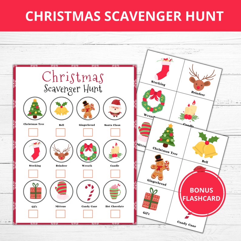 Christmas Scavenger Hunt Printable, Christmas Treasure Hunt for Kids ...