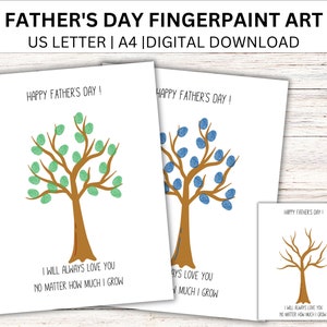 Father's Day Fingerprint Art, Thumbprint Art Template, Fingerprint Tree ...