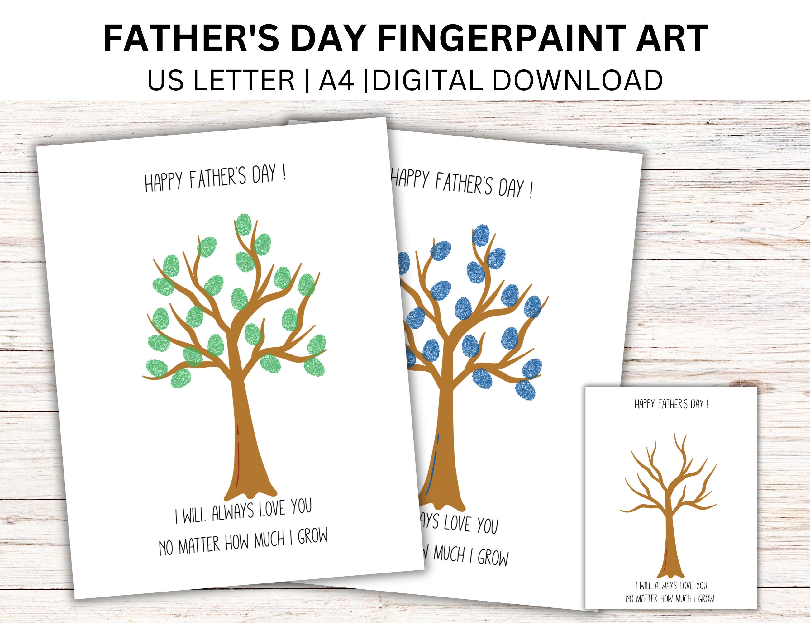 Father's Day Fingerprint Art, Thumbprint Art Template, Fingerprint Tree ...