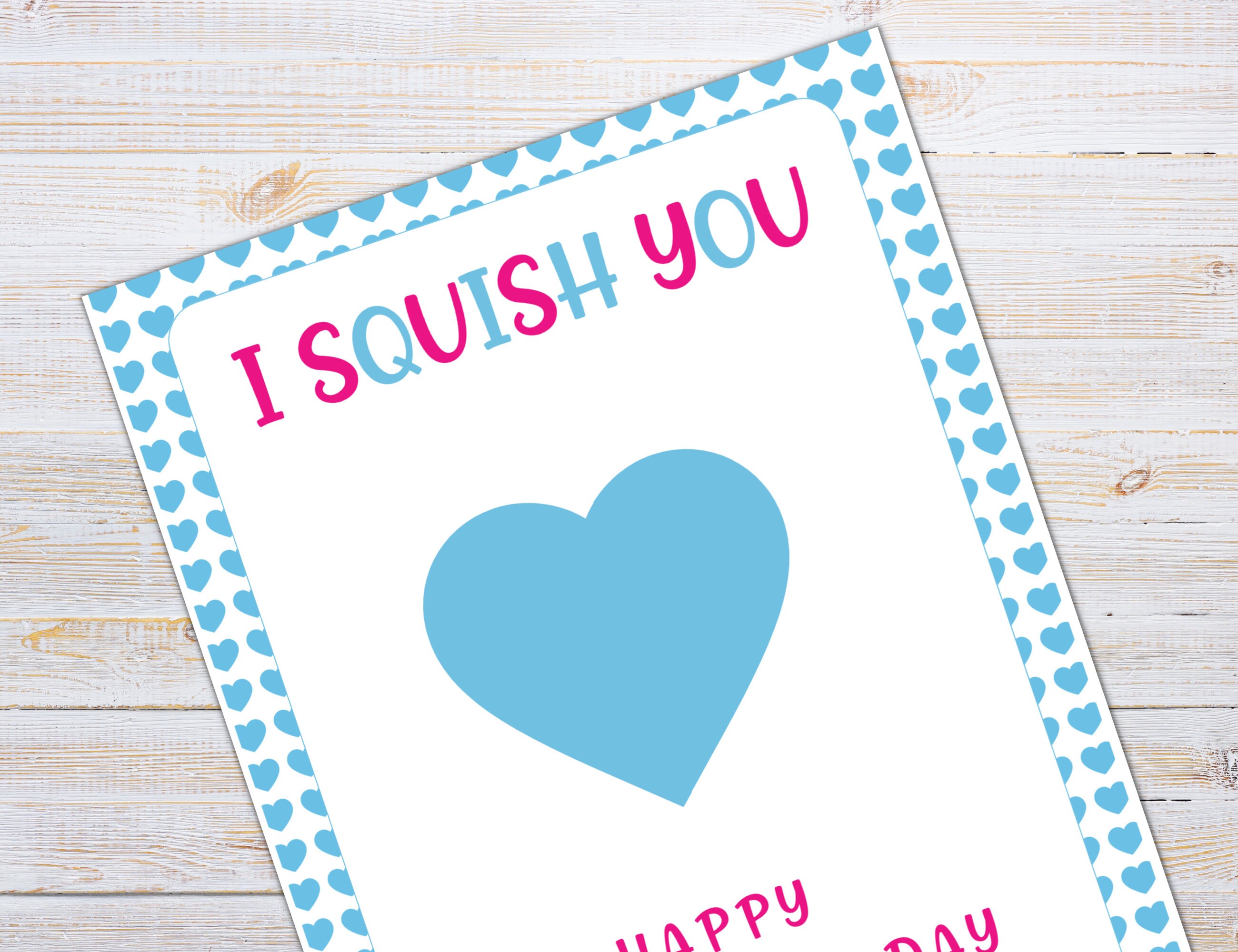 Squishy Valentine's Day Card Printable, Classroom Valentine Cards for ...