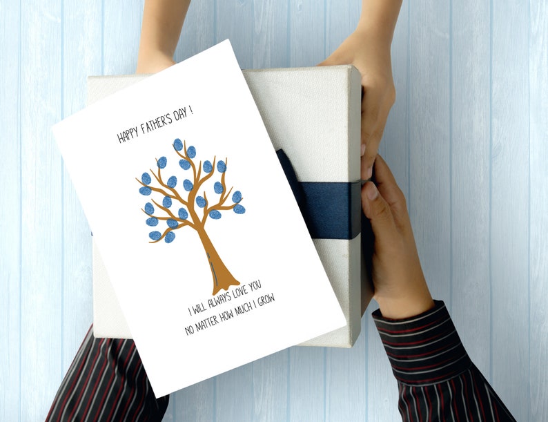 Father's Day Fingerprint Art, Thumbprint Art Template, Fingerprint Tree ...
