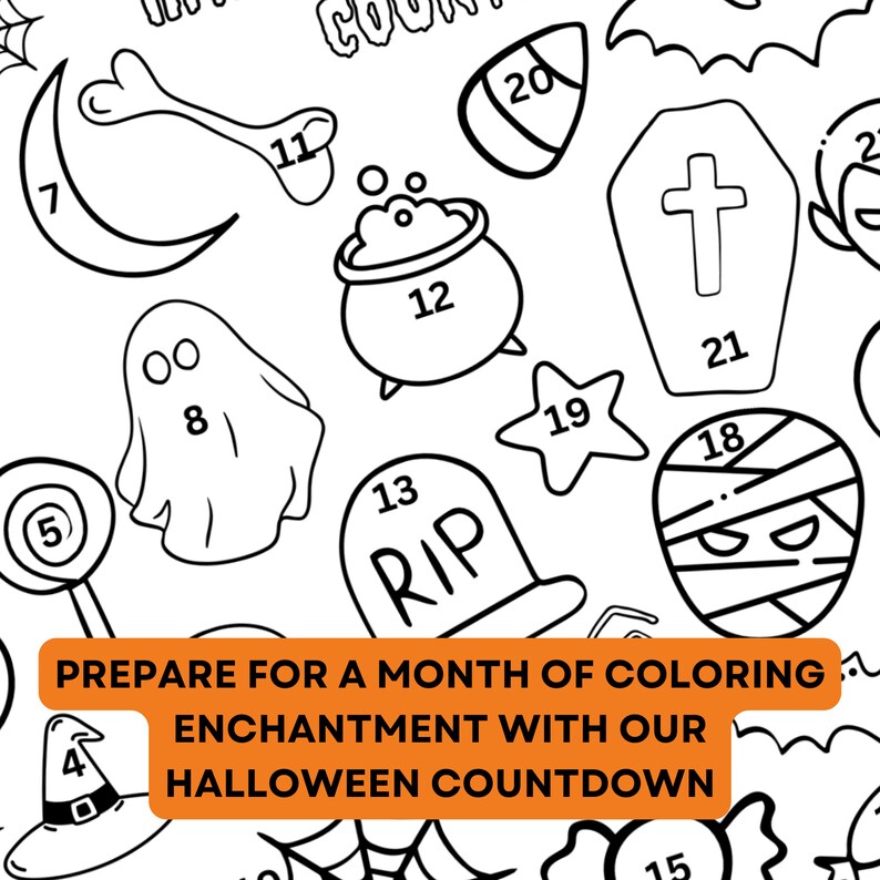 Halloween Countdown Calendar Printable, Halloween Countdown Advent ...