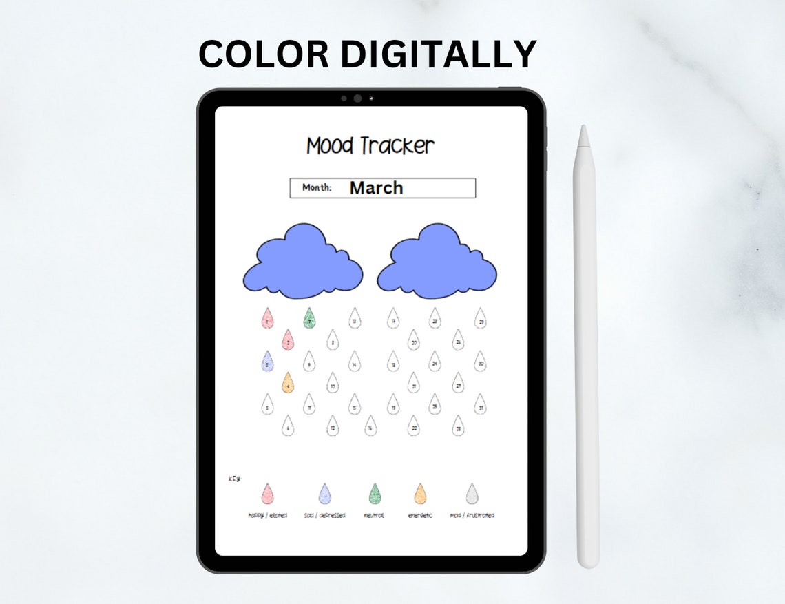 Mood Tracker Printable Bundle, Monthly Mood Tracker, Routine Tracking ...