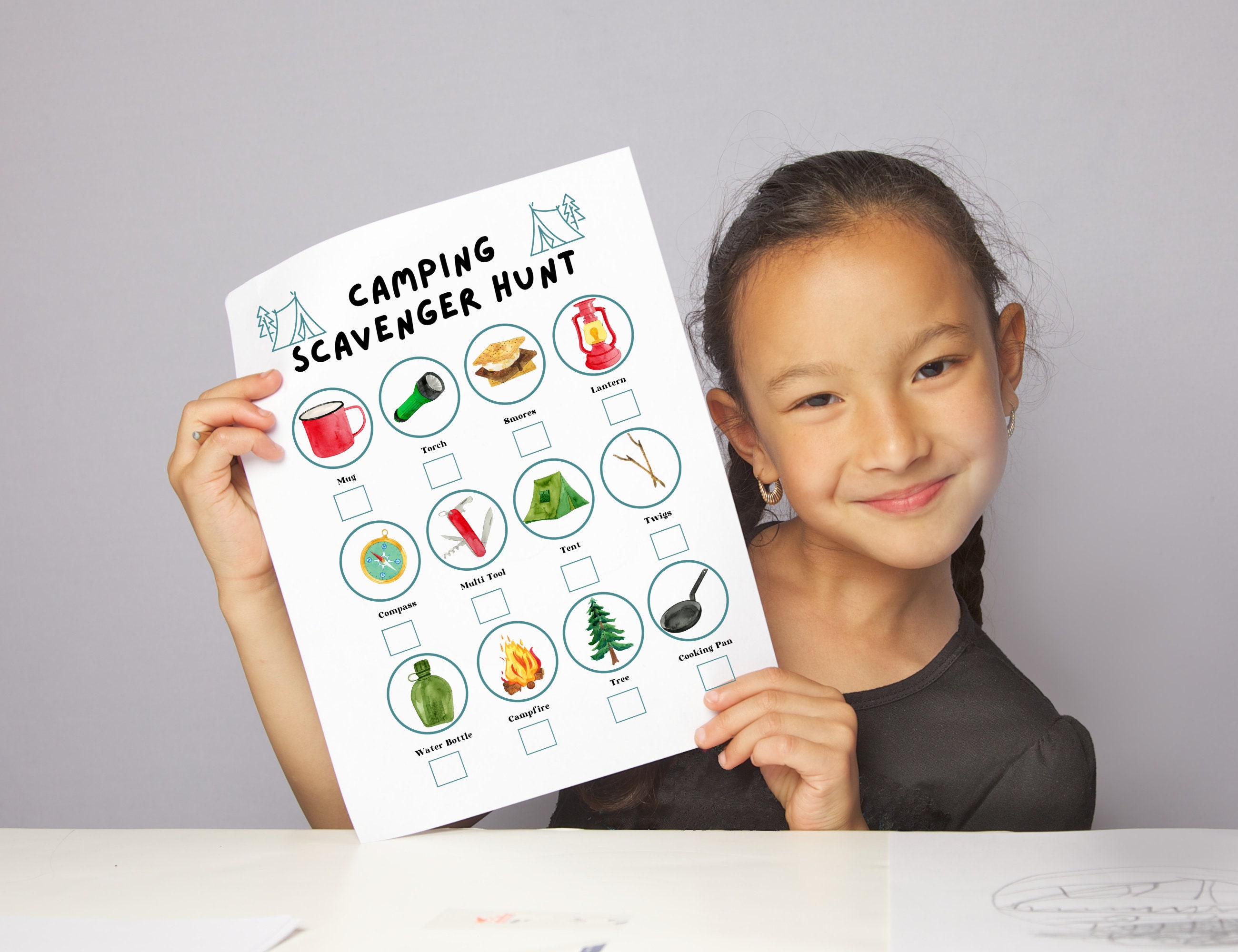 Camping Scavenger Hunt Printable for Kids, Outdoor Scavenger Hunt ...