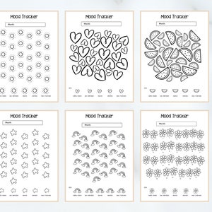Mood Tracker Printable Bundle, Monthly Mood Tracker, Routine Tracking ...