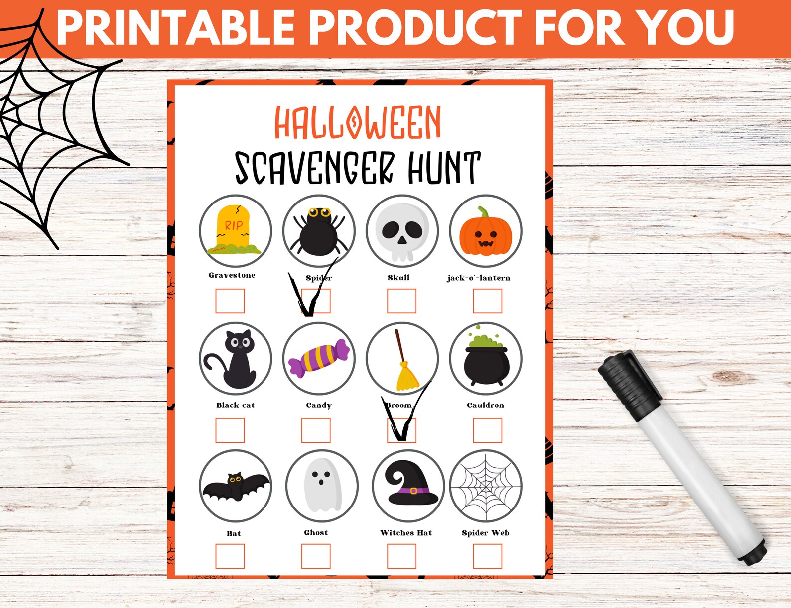 Halloween Scavenger Hunt/ Fall Scavenger Hunt /halloween Game Printable ...