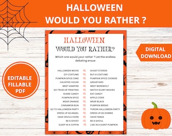 Printable Would You Rather Game. 100 Funny Would You Rather - Etsy ...