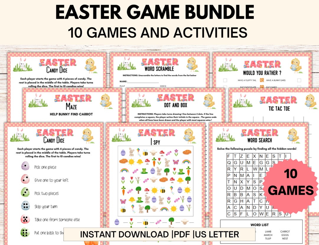 Easter Games Bundle, Printable Easter Games, Party Games and Activities ...