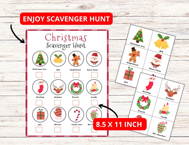 Christmas Scavenger Hunt Printable, Christmas Treasure Hunt for Kids ...