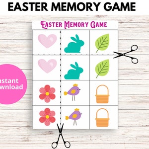 Easter Memory Games Printable, Easter Matching Game for Kids, Easter ...