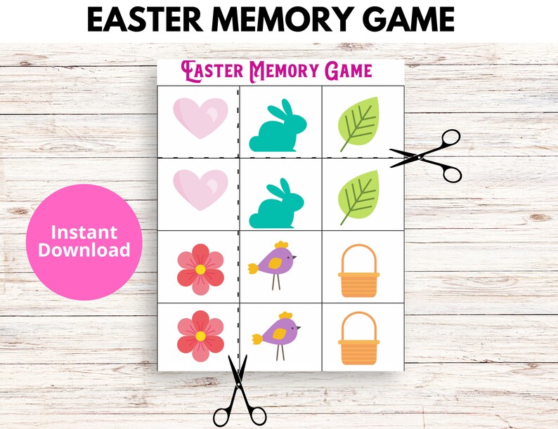 Easter Memory Games Printable, Easter Matching Game for Kids, Easter ...