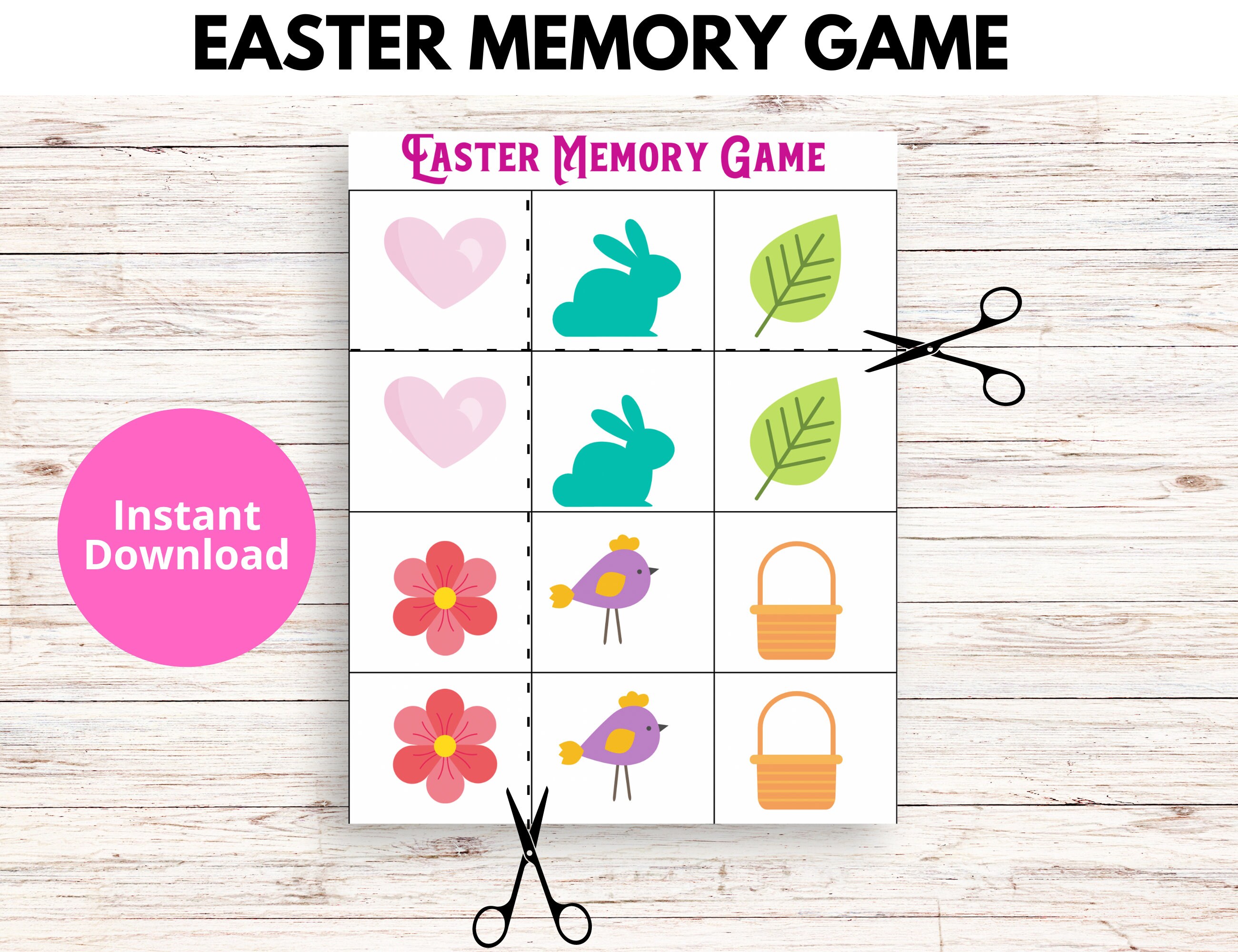 Easter Memory Games Printable, Easter Matching Game for Kids, Easter ...