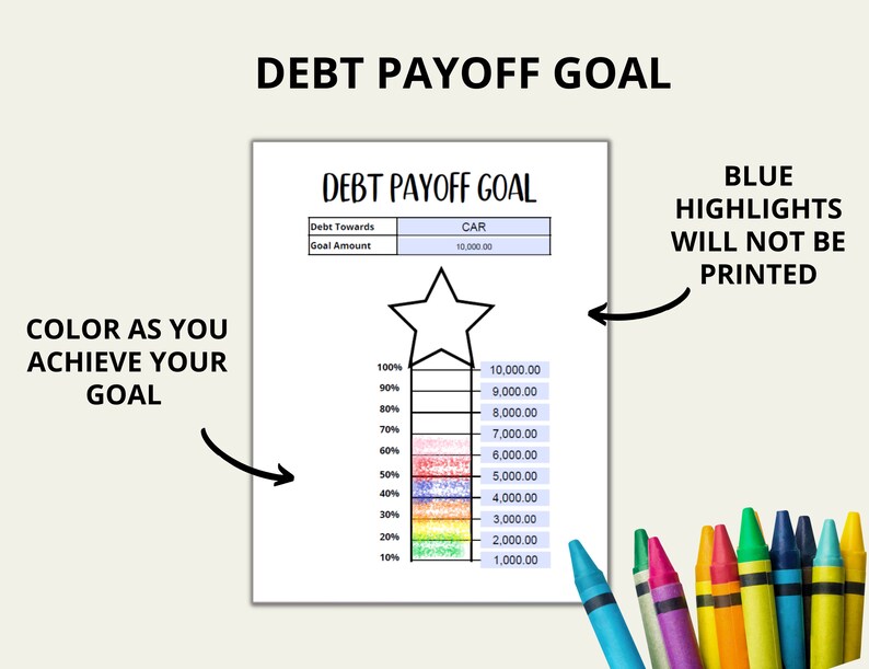 Debt Payoff Tracker , Fillable Debt Payoff Thermometer Tracker. Debt ...