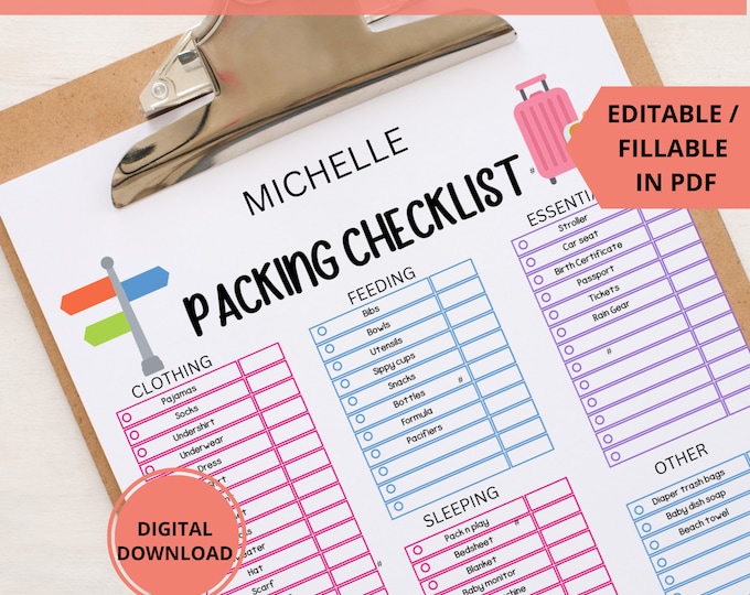 Editable Camping Packing List, Camping Trip Packing Checklist PDF ...