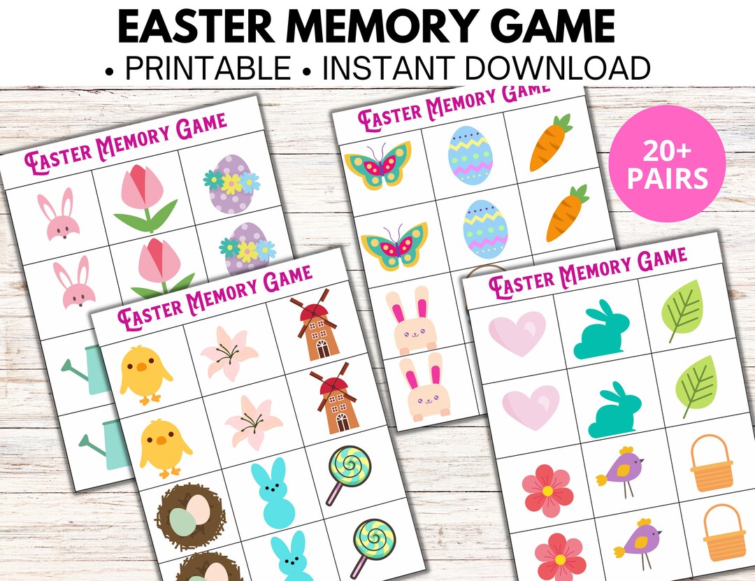 Easter Memory Games Printable, Easter Matching Game for Kids, Easter ...