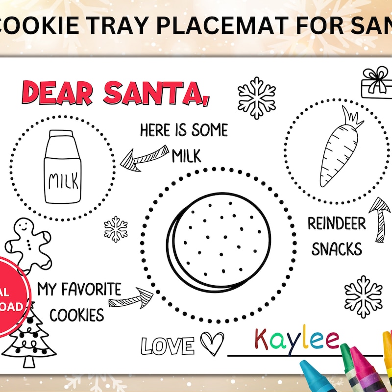 Dear Santa Placemat - Etsy