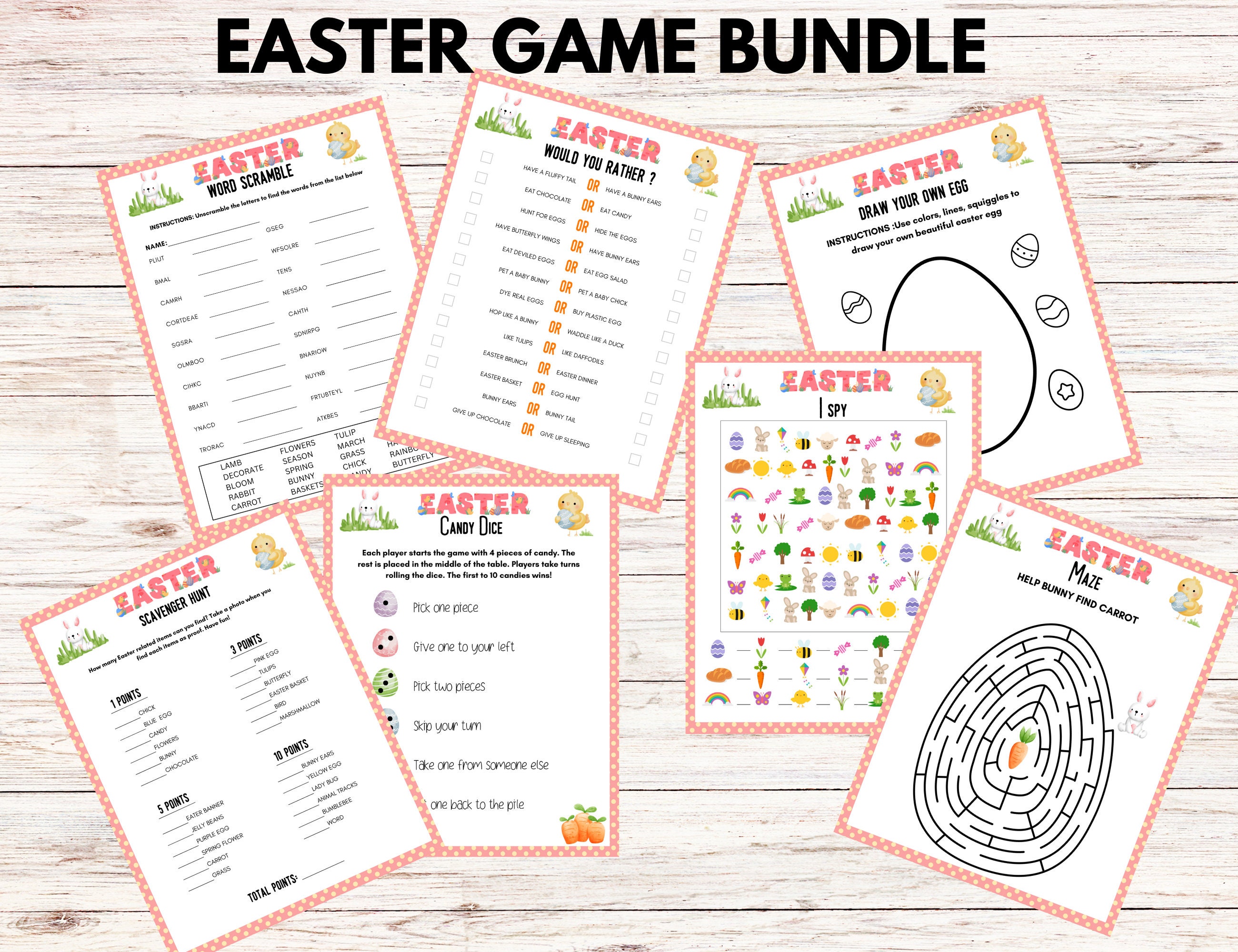 Easter Games Bundle, Printable Easter Games, Party Games and Activities ...