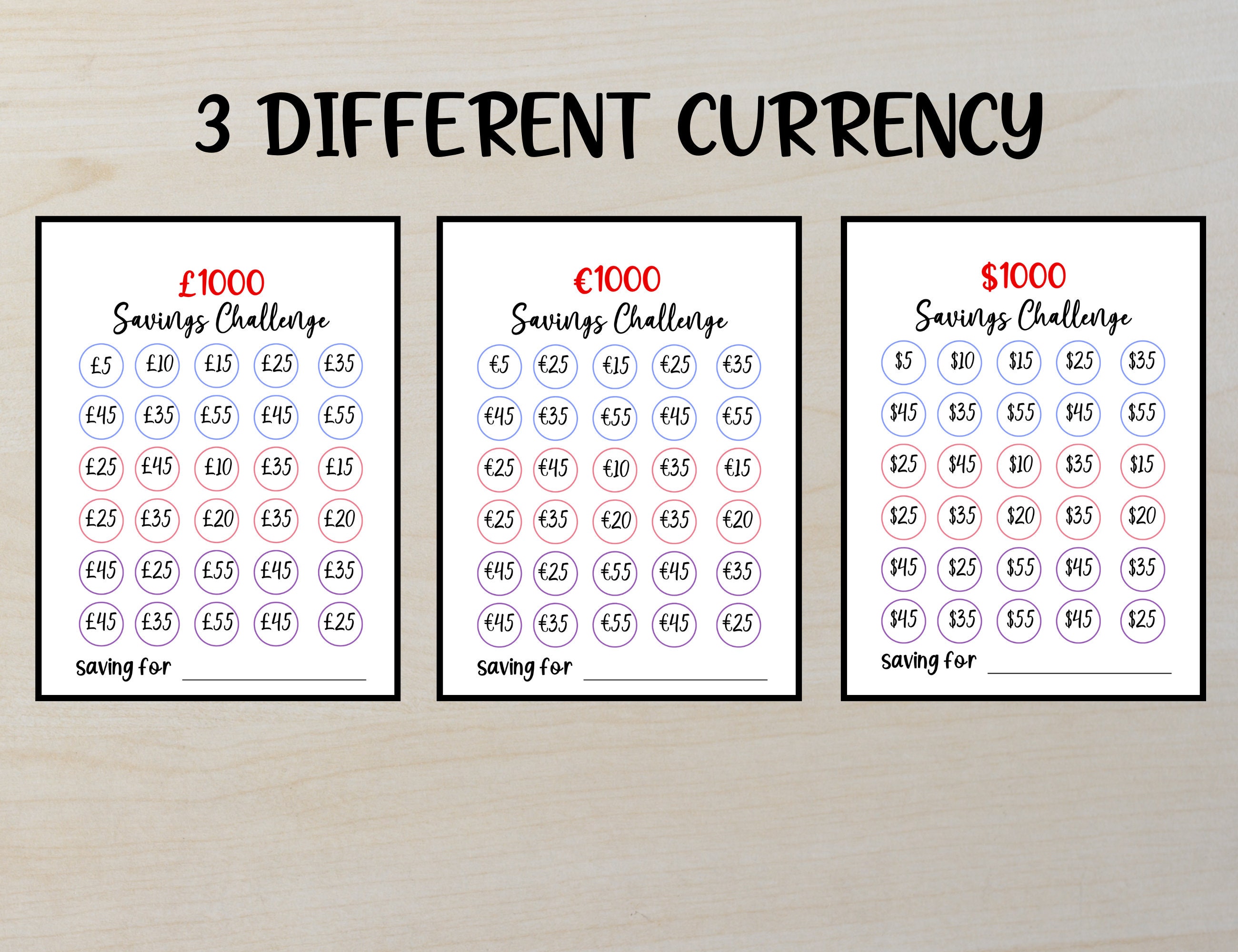 1000 Savings Challenge, 1000 Savings Tracker, Money Savings Challenge ...