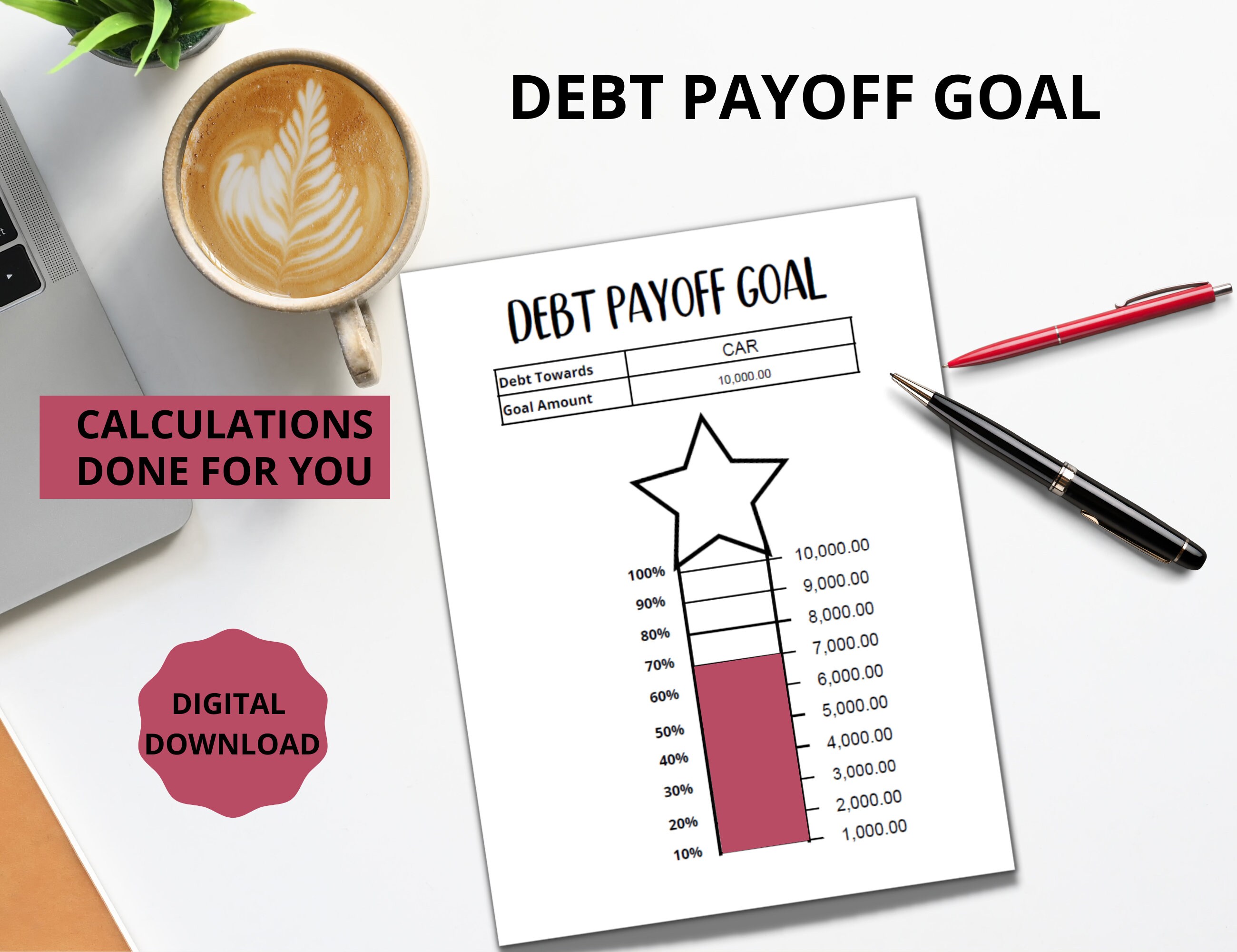 Debt Payoff Tracker , Fillable Debt Payoff Thermometer Tracker. Debt ...