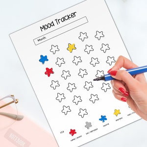 Mood Tracker Printable Bundle, Monthly Mood Tracker, Routine Tracking ...