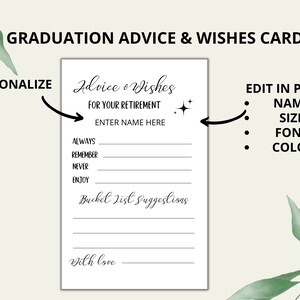 Retirement Advice and Wishes Card, Retirement Party Game Idea, Goodbye ...
