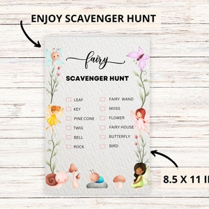 Fairy Birthday Party Scavenger Hunt, Woodland Enchanted Forest Fairy ...