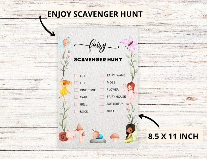 Fairy Birthday Party Scavenger Hunt, Woodland Enchanted Forest Fairy ...