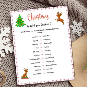 Christmas Would You Rather Game for Kids, Christmas Activity for Kids ...