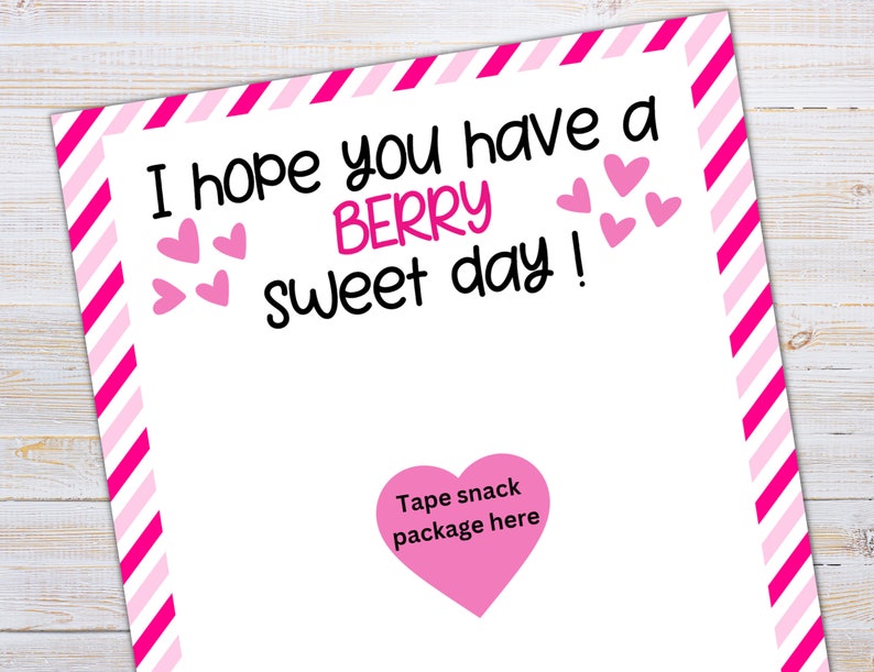 Valentine Day Fruit Snack Card Printable, Classroom Valentines Day ...