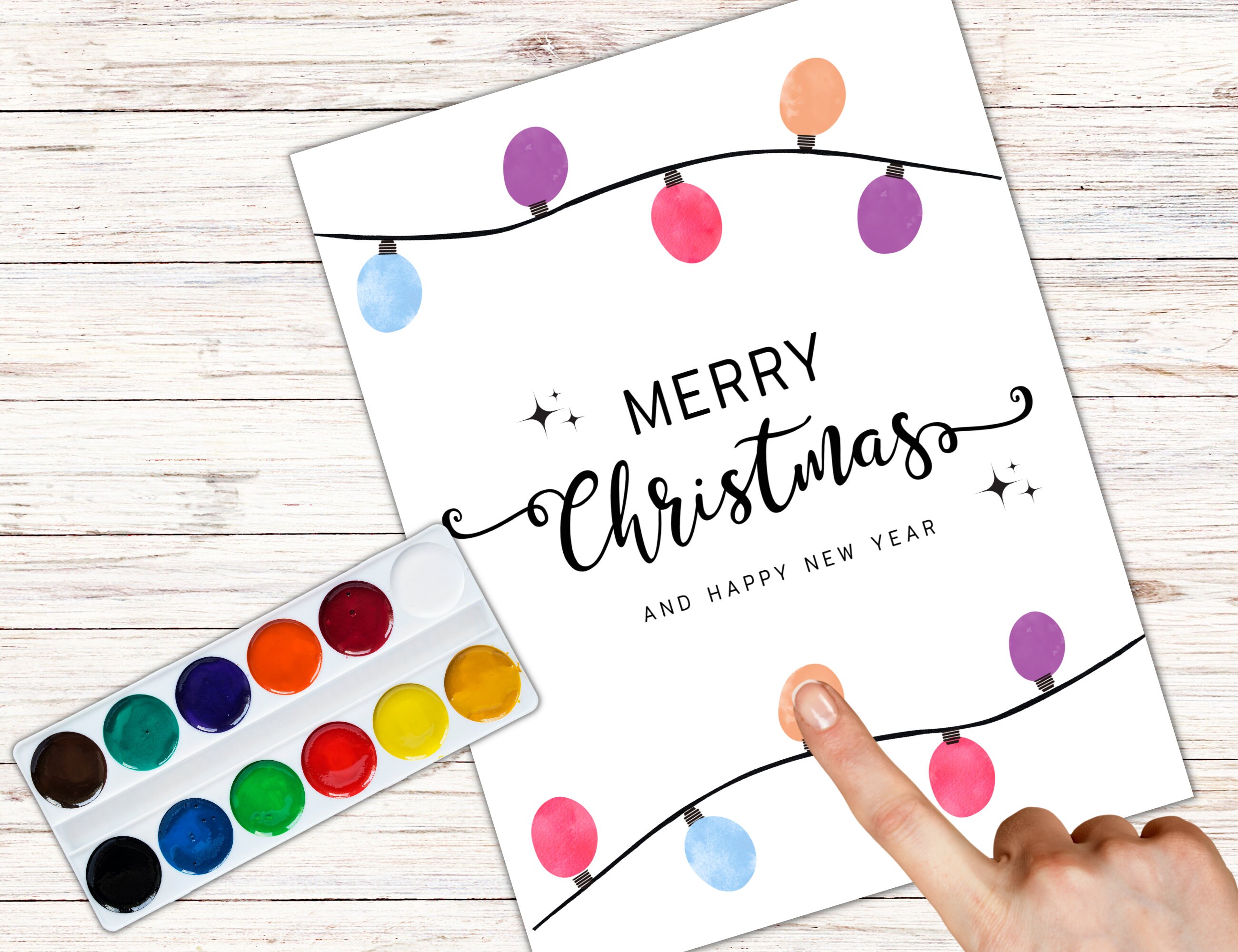 Christmas Fingerprint Art, Christmas Fingerprint Lights, Christmas Kids ...