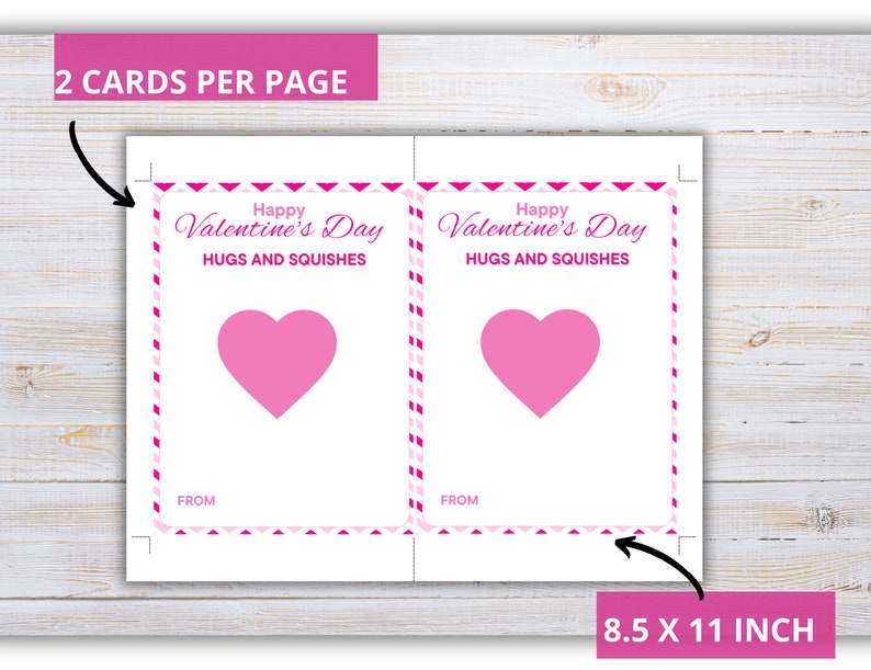 Valentine's Day Squishy Card Printable, Classroom Valentine Cards for ...