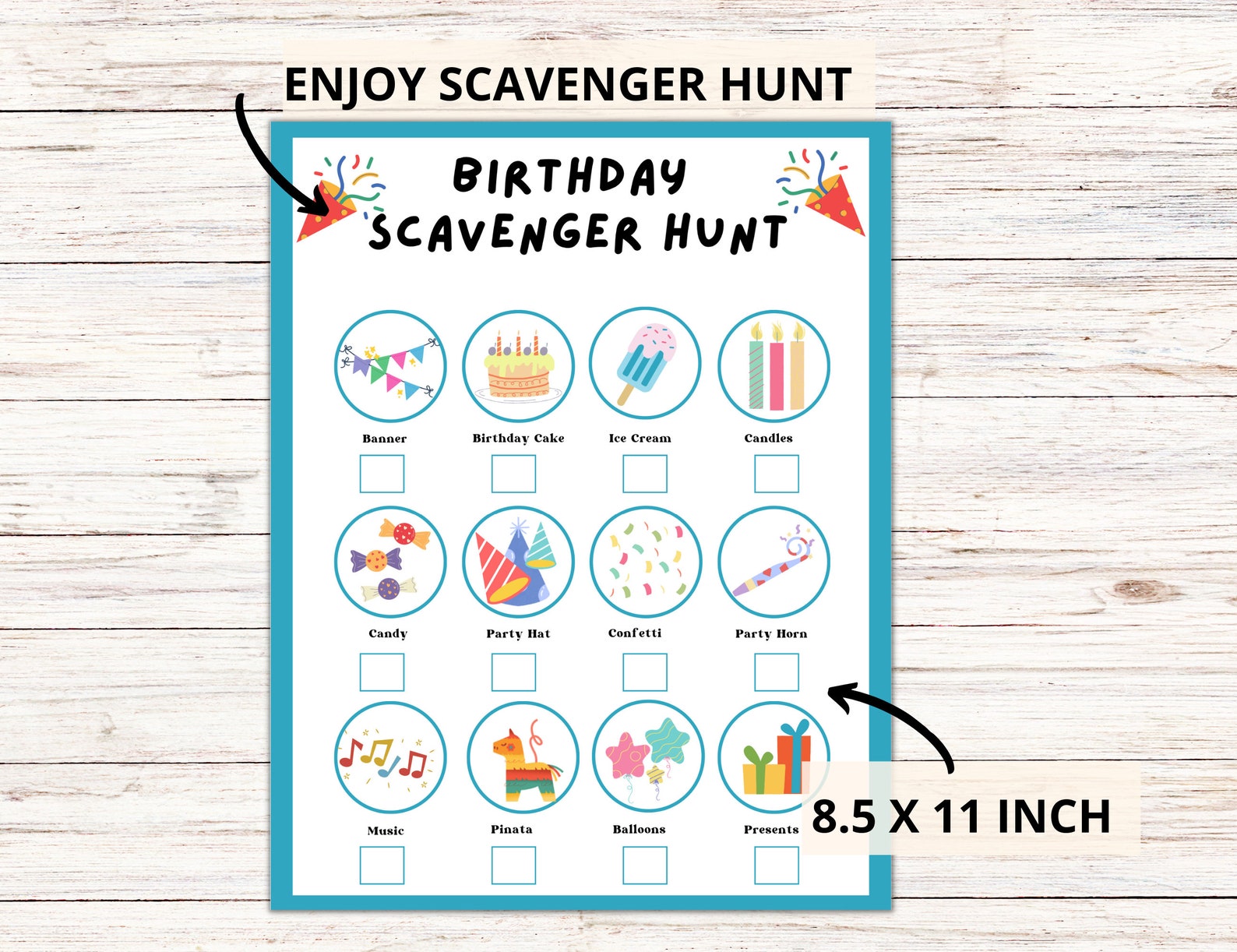 Birthday Scavenger Hunt for Kids, Birthday Treasure Hunt, Birthday ...