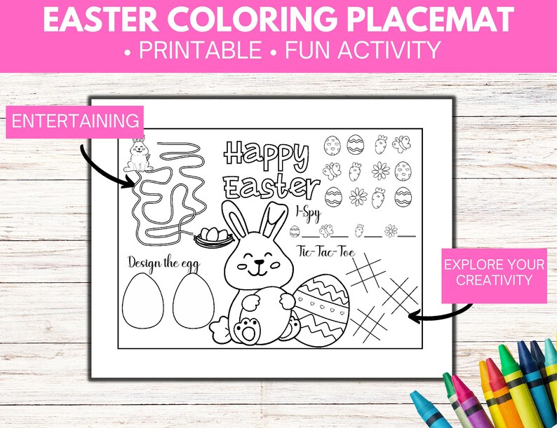Easter Activity Sheets for Kids, Printable Placemat, Family Activities ...