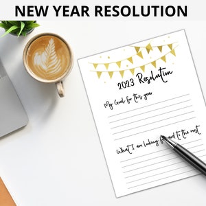 New Year Resolution Printable 2023 Resolution New Years Eve - Etsy