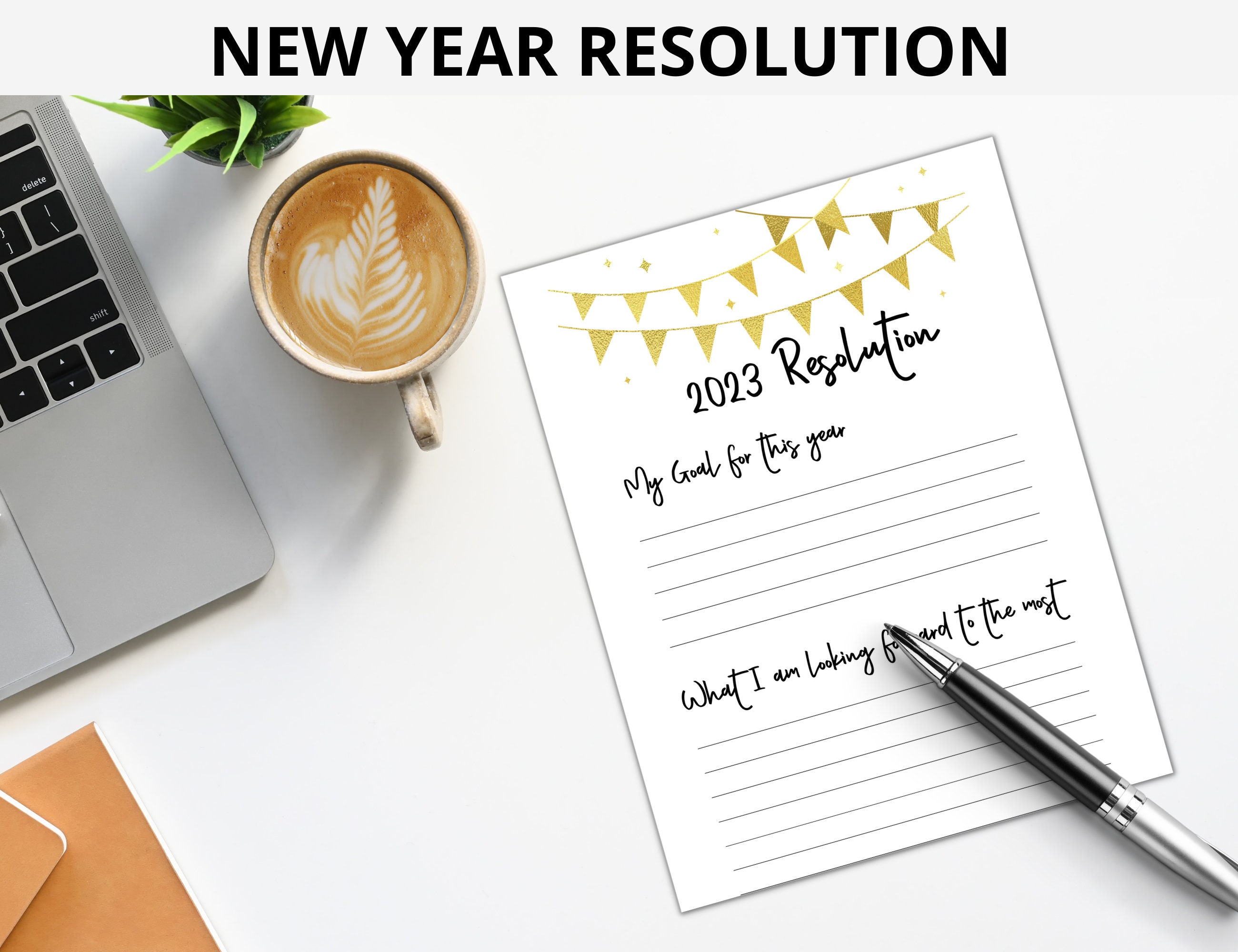 New Year Resolution Printable, 2023 Resolution, New Years Eve Party ...