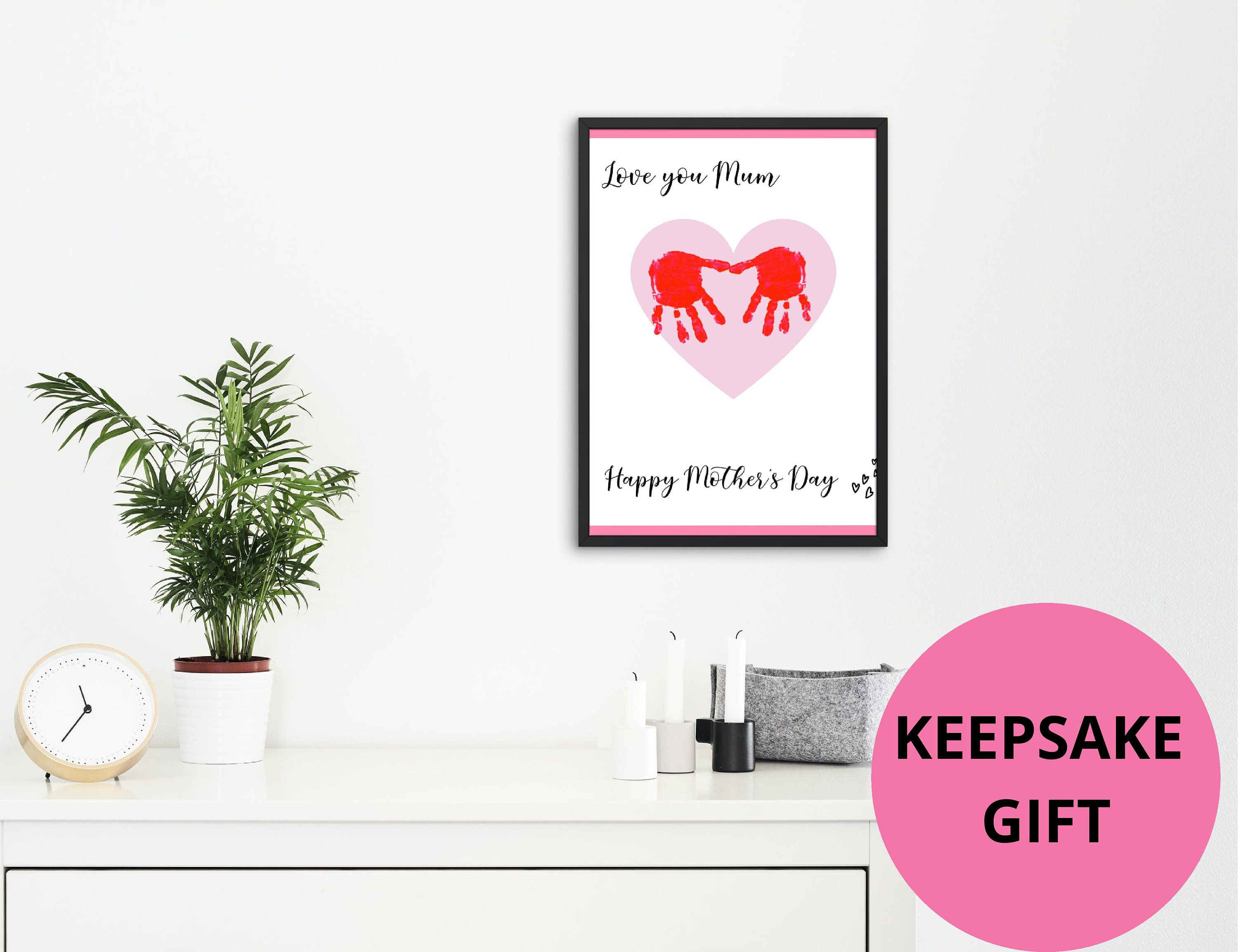Mothers Day Handprint Printable Art, First Mothers Day Card, Keepsake ...