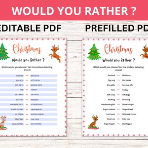 Christmas Would You Rather Game for Kids, Christmas Activity for Kids ...