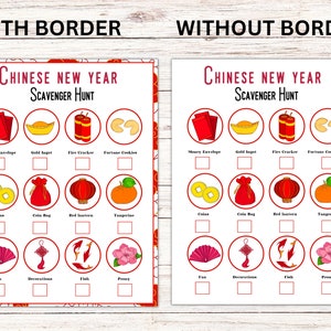 Chinese New Year Scavenger Hunt for Kids, Lunar New Year Scavenger Hunt ...