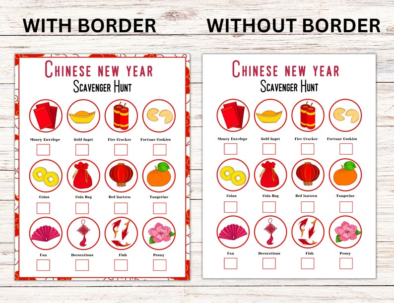 Chinese New Year Scavenger Hunt for Kids, Lunar New Year Scavenger Hunt ...