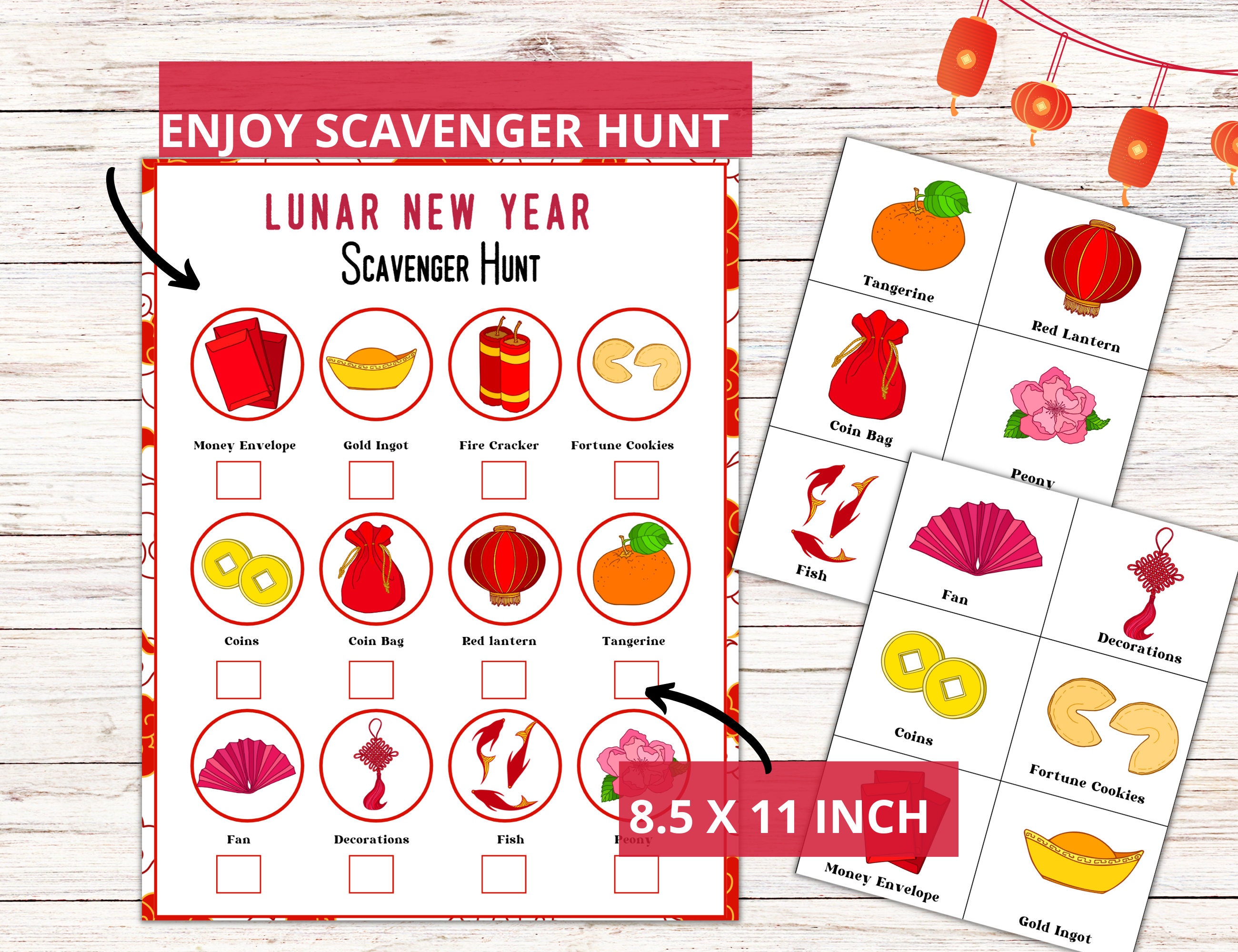 Chinese New Year Scavenger Hunt for Kids, Lunar New Year Scavenger Hunt ...